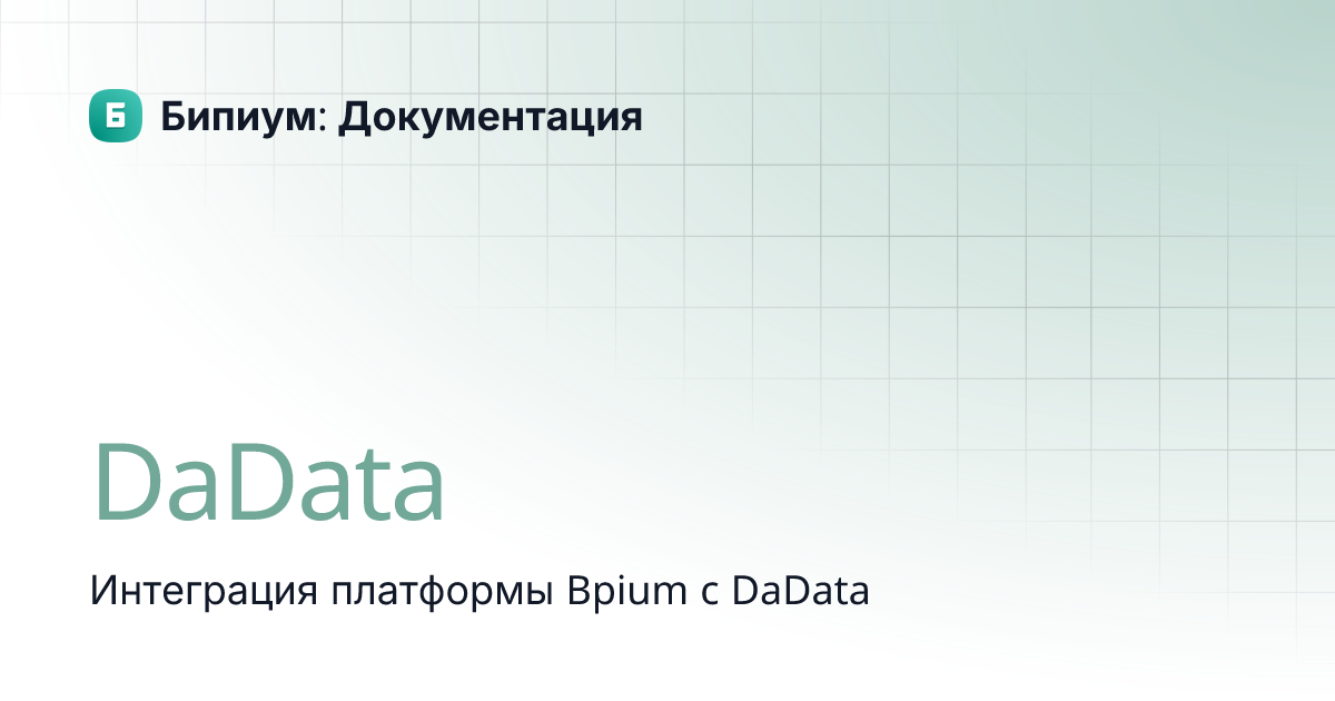 DaData | Бипиум: Документация
